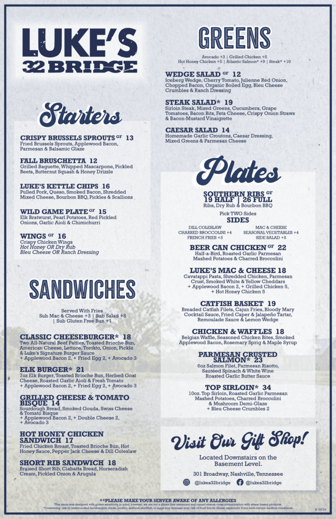 SIGNATURE RESTAURANT - LUKE'S 32 BRIDGE Food + Drink